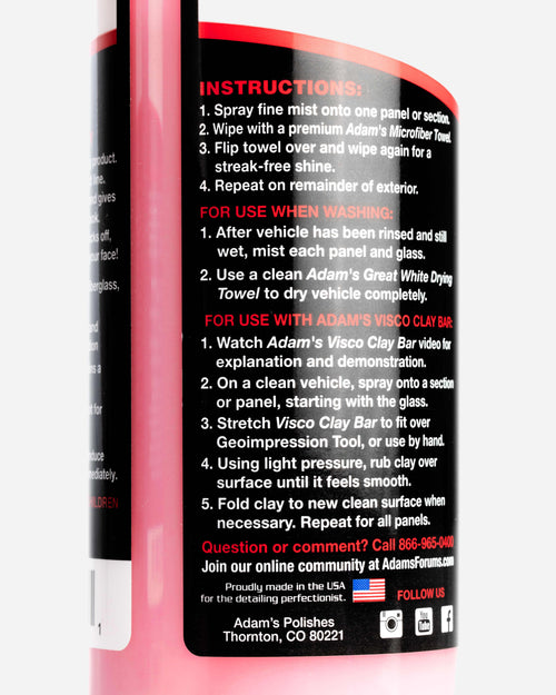 Adam's Polishes Detail Spray | Quick Detailer | Best Detail Spray