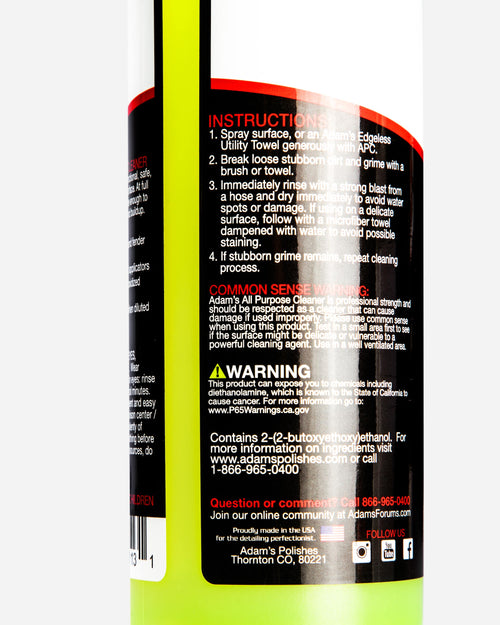 Adam's Polishes All Purpose Cleaner | Heavy Duty Degreser For Car Care