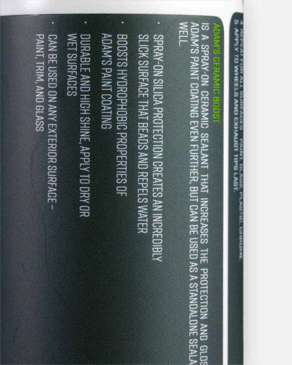 Adam's Ceramic Boost | SiO2 Infused Spray Sealant