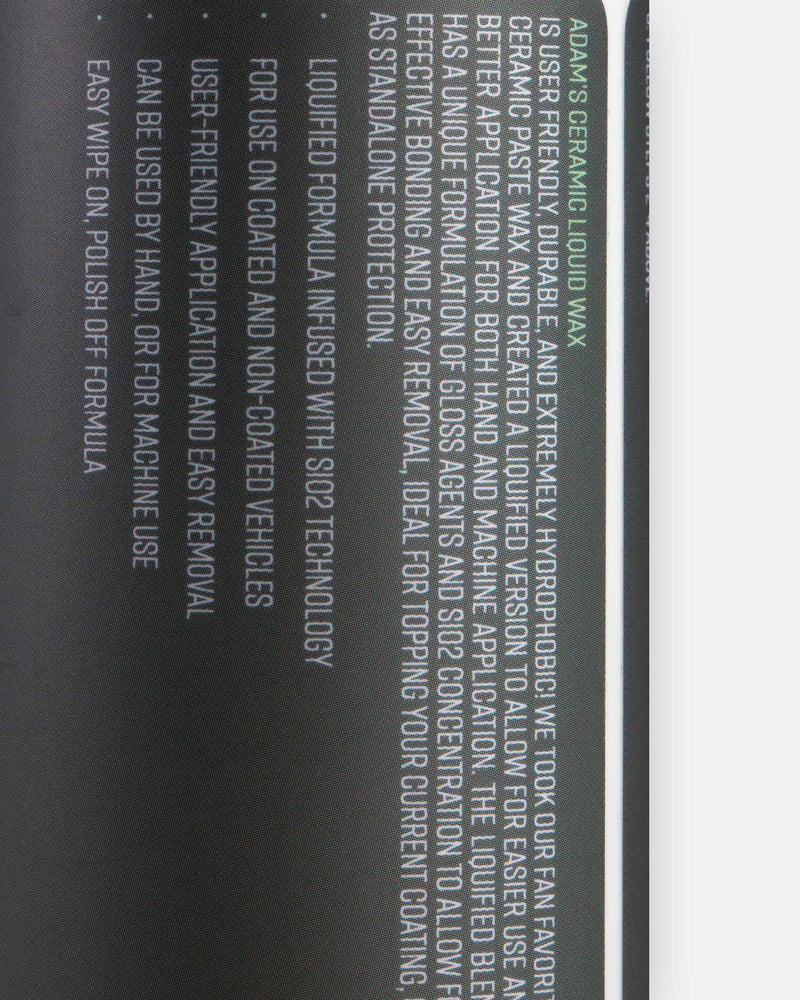 Adam's Ceramic Liquid Wax | SiO2 Infused Easy-to-use Wax