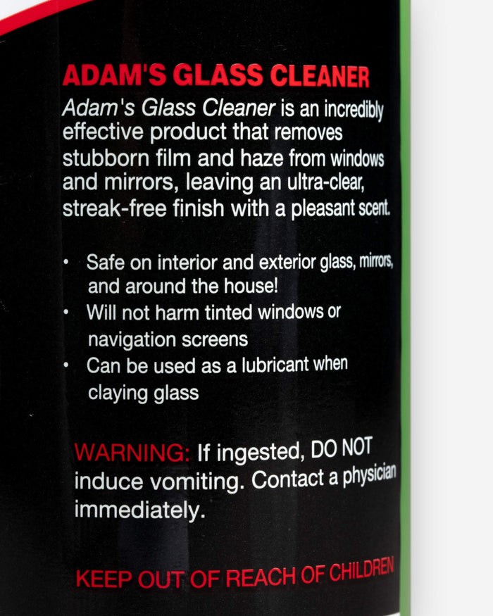 Adam's Polishes Glass Cleaner | Streak Free Car Care Window Cleaner