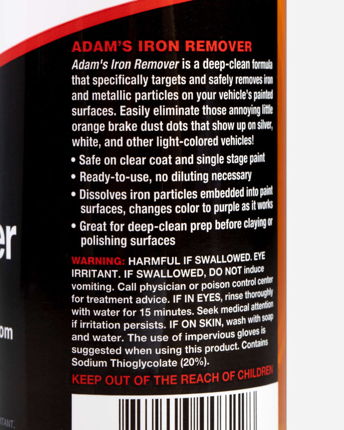 Adam's Iron Remover | Paint Decontamination For Industrial Fallout