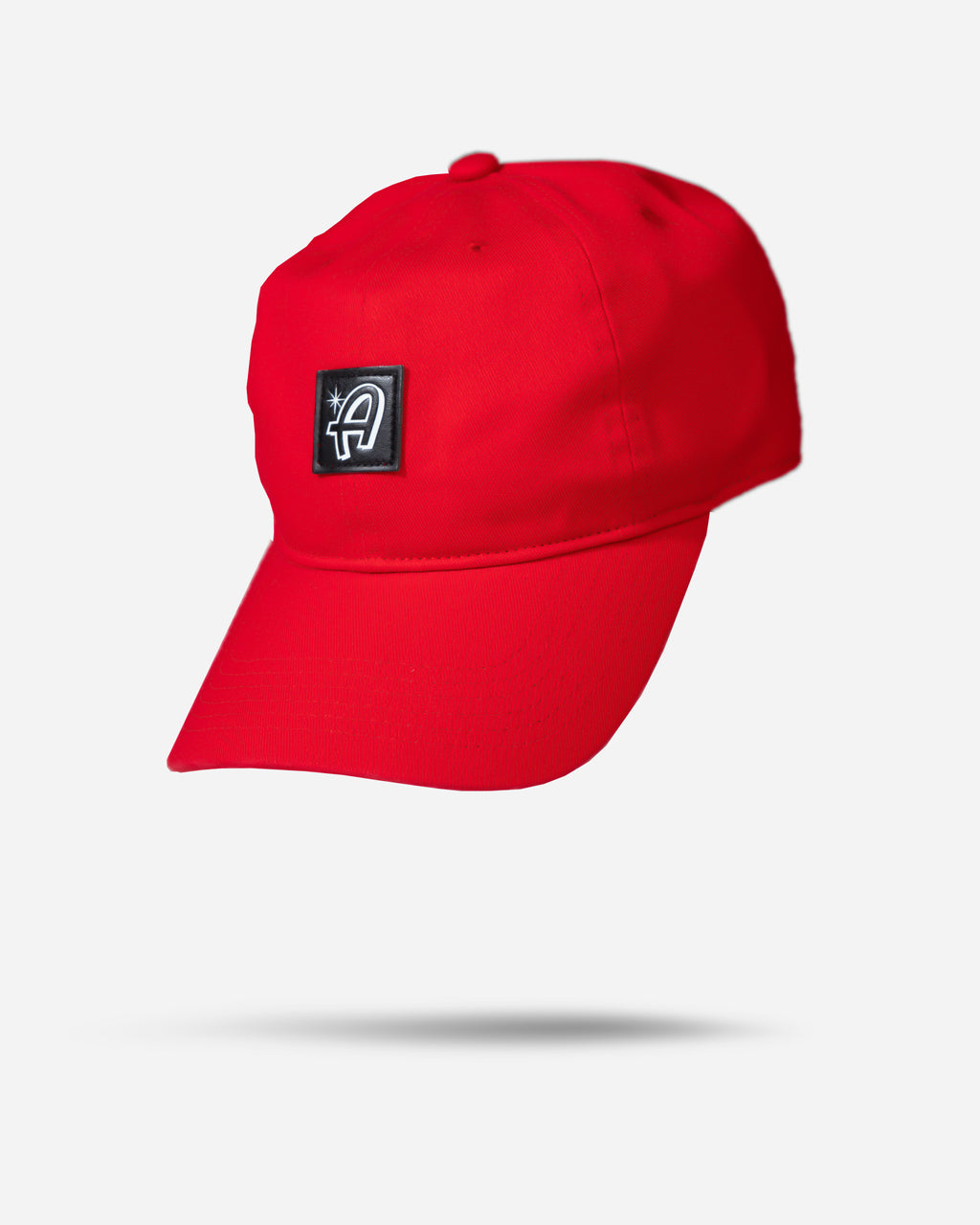 red logo with hat