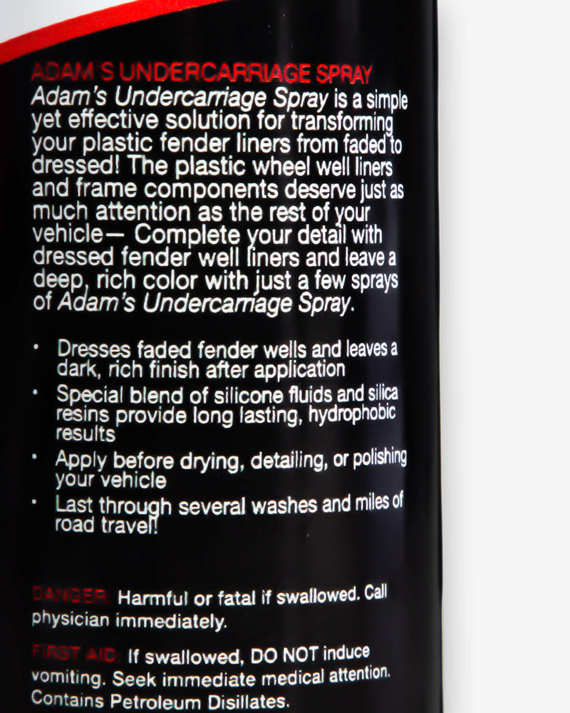 Adam's Polishes Undercarriage Spray | Plastic Underbody Dressing